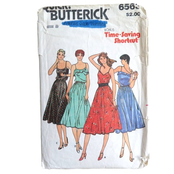 Butterick | Dresses | Vintage 7s Butterick 6563 Small 90s Y2k Mod Hip ...